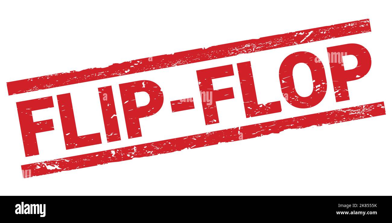 FLIP-FLOP text written on red rectangle stamp sign Stock Photo - Alamy