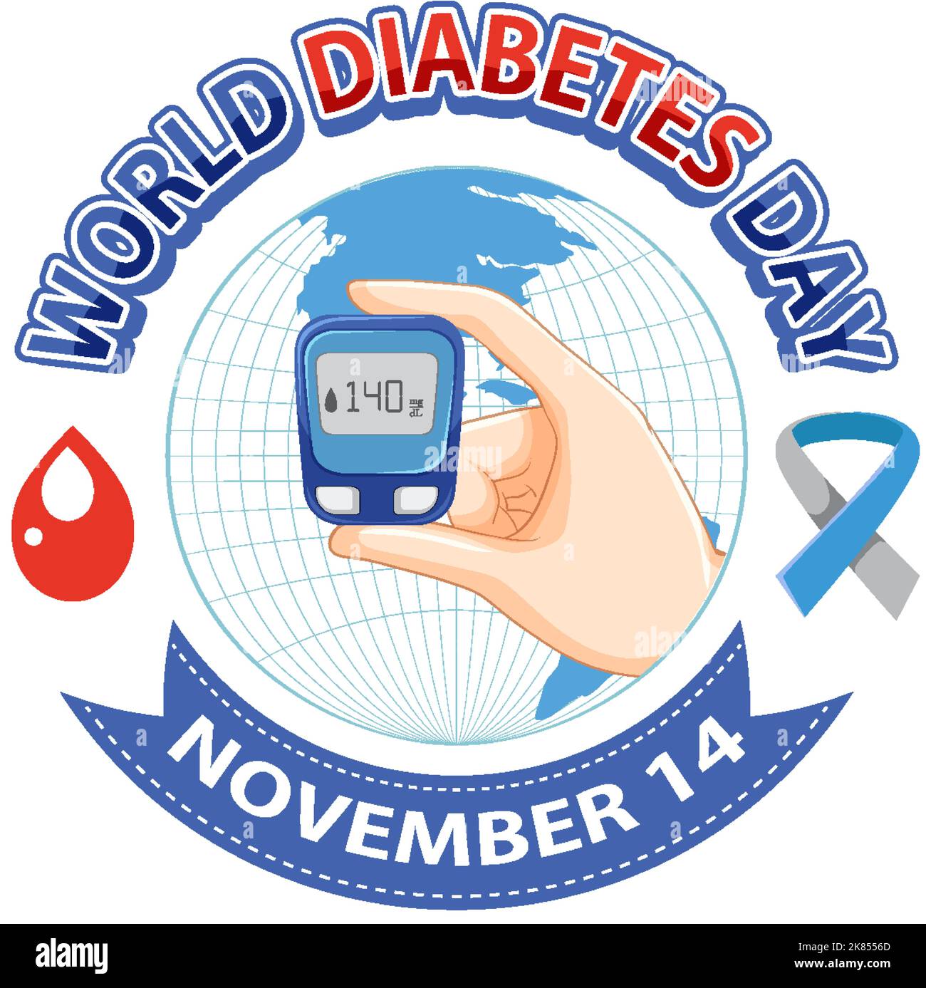 World Diabetes Day Logo Design illustration Stock Vector Image & Art ...