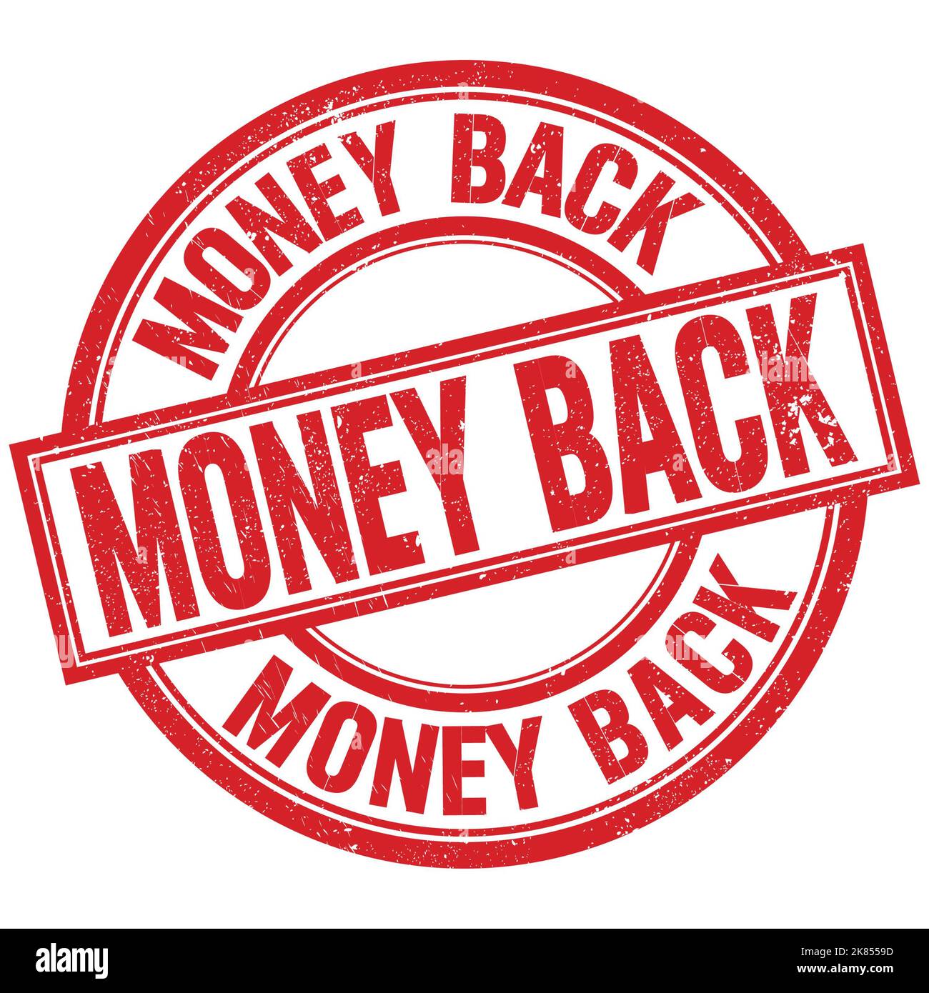 MONEY BACK text written word on red round stamp sign Stock Photo - Alamy