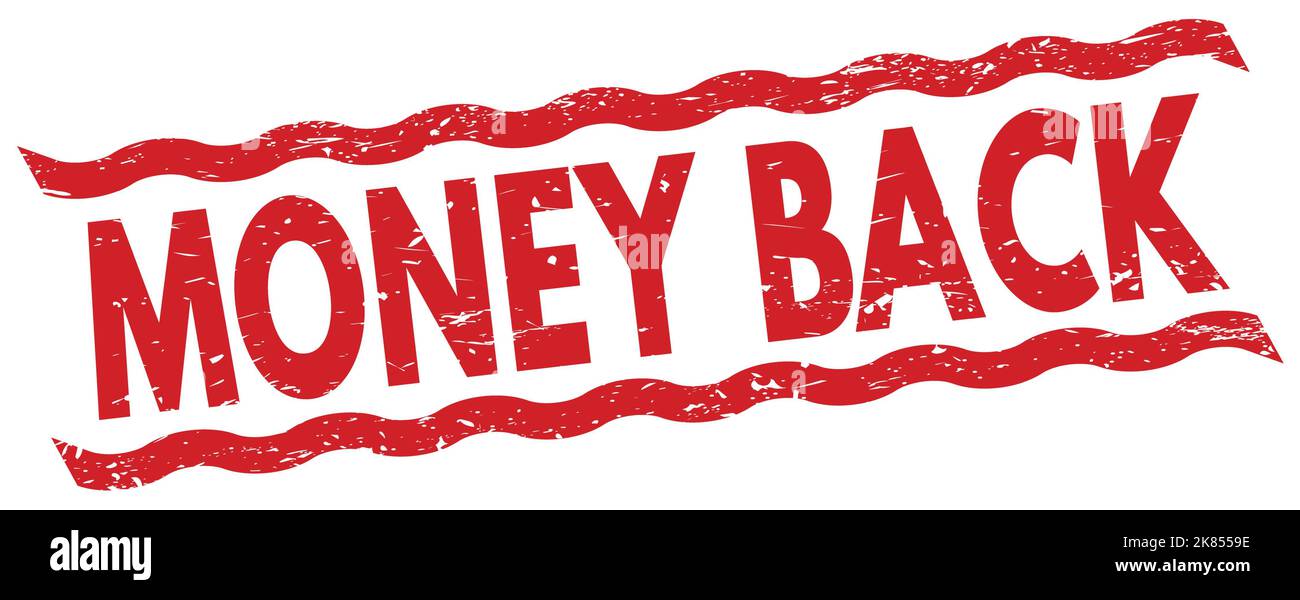 MONEY BACK text written on red lines stamp sign Stock Photo - Alamy
