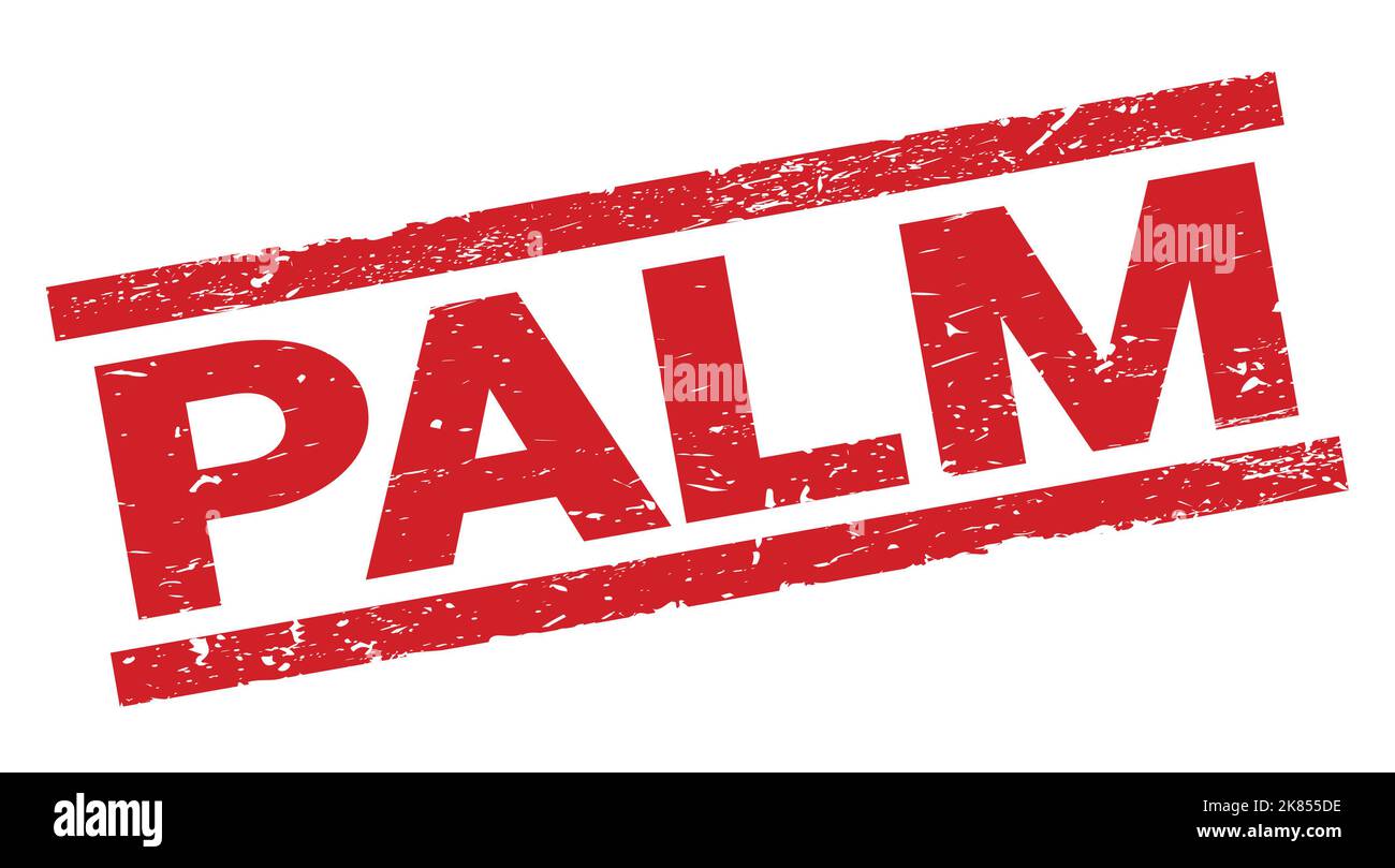 PALM text written on red rectangle stamp sign Stock Photo - Alamy