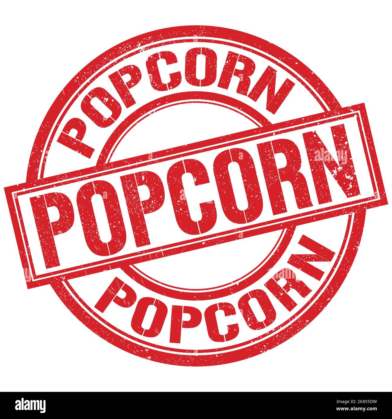 POPCORN text written word on red round stamp sign Stock Photo - Alamy