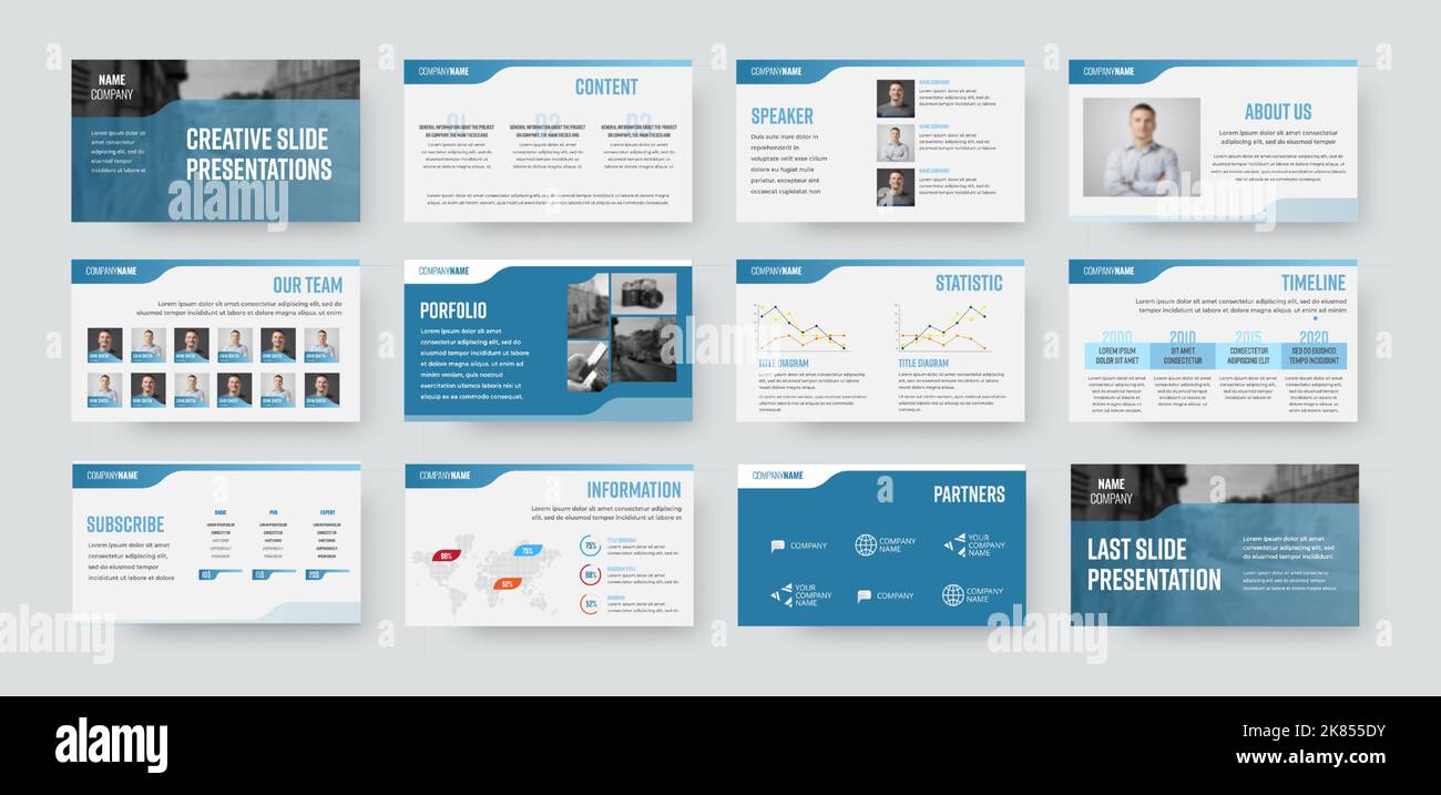 Slide presentation template for use in annual report, business ...