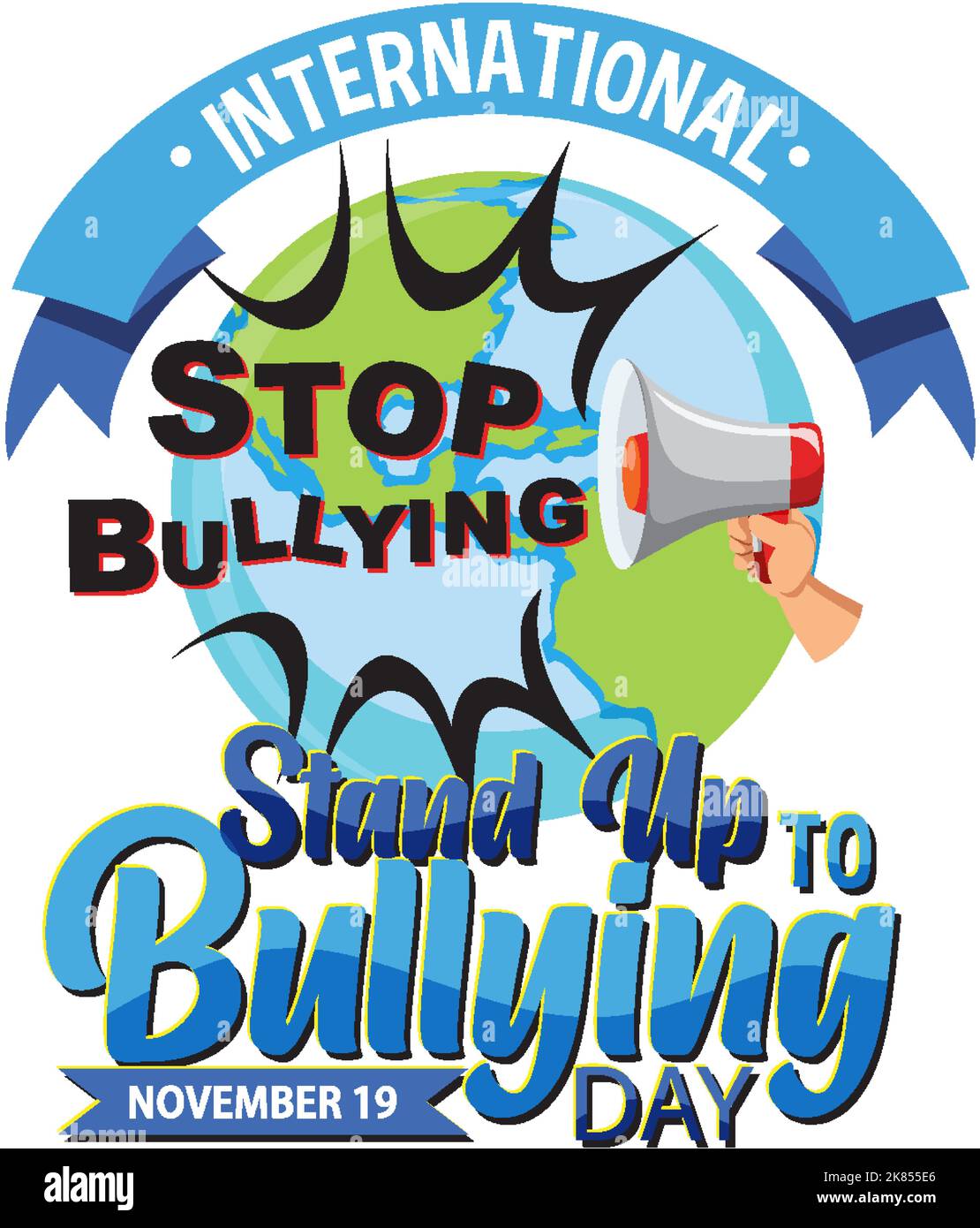 International stand up to bullying day banner design illustration Stock ...