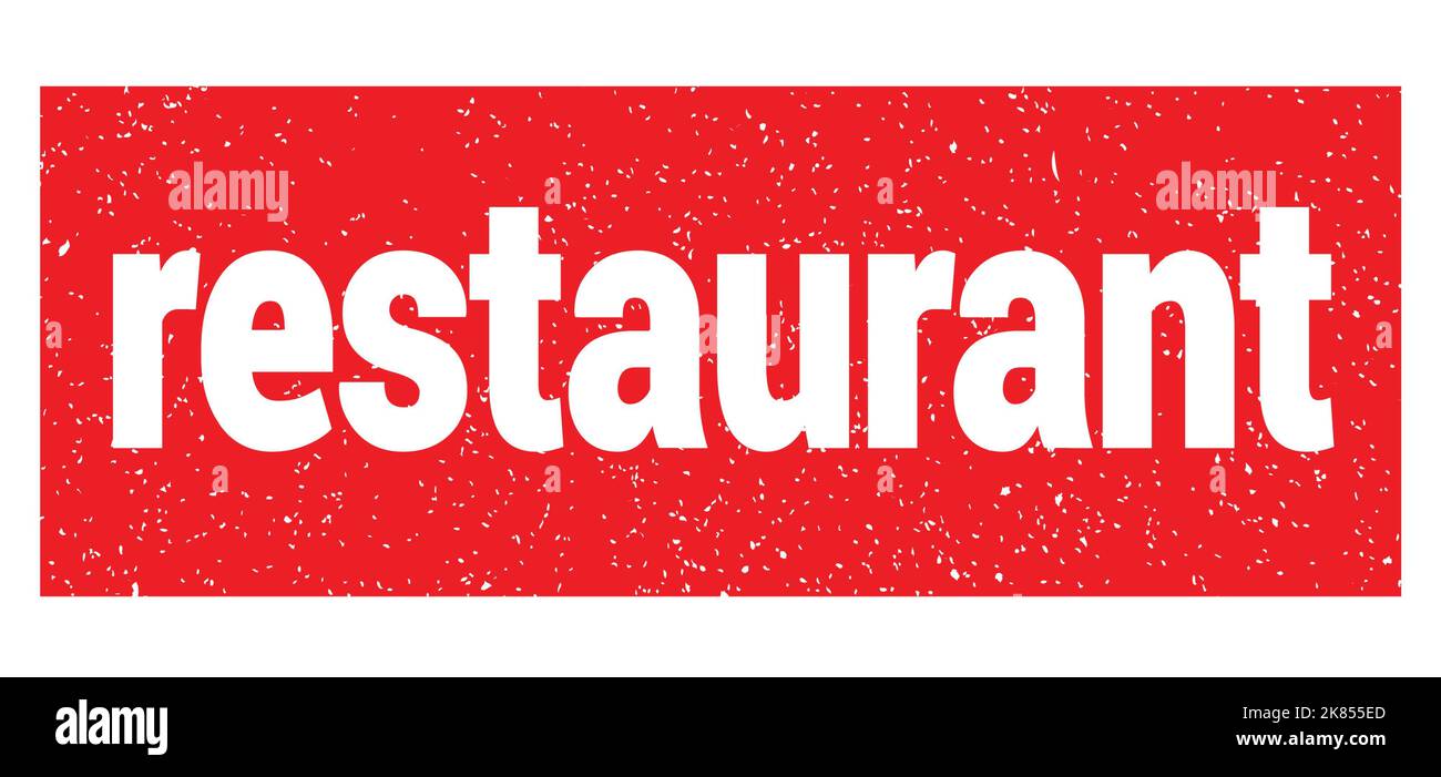 restaurant text written on red grungy stamp sign Stock Photo - Alamy
