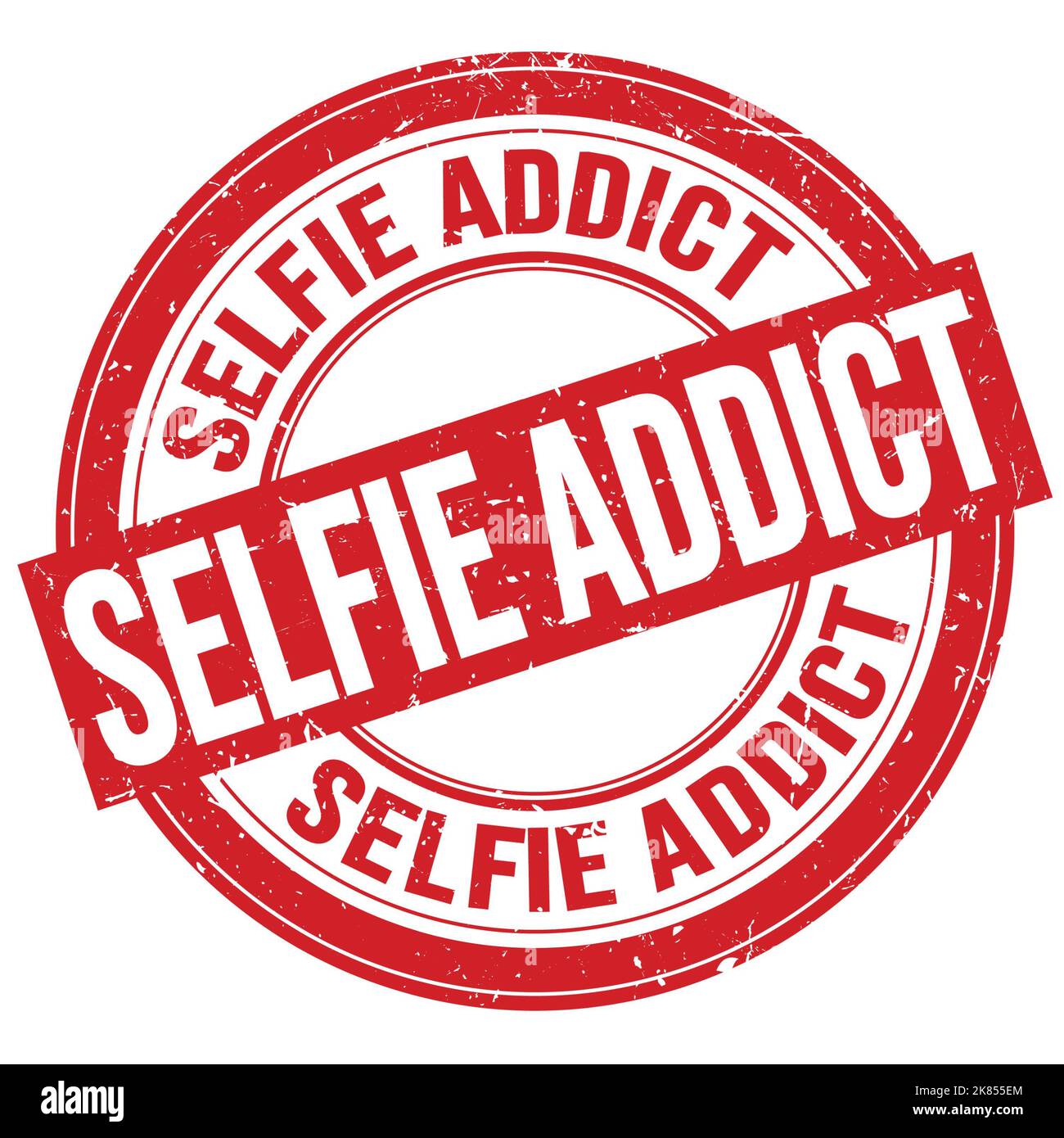 SELFIE ADDICT text written on red round grungy stamp sign Stock Photo ...