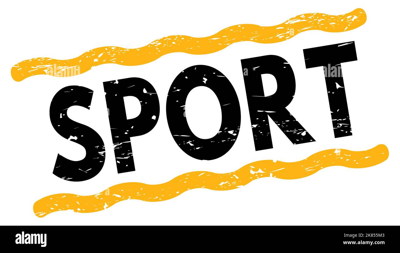 Sport text on black Cut Out Stock Images & Pictures - Alamy