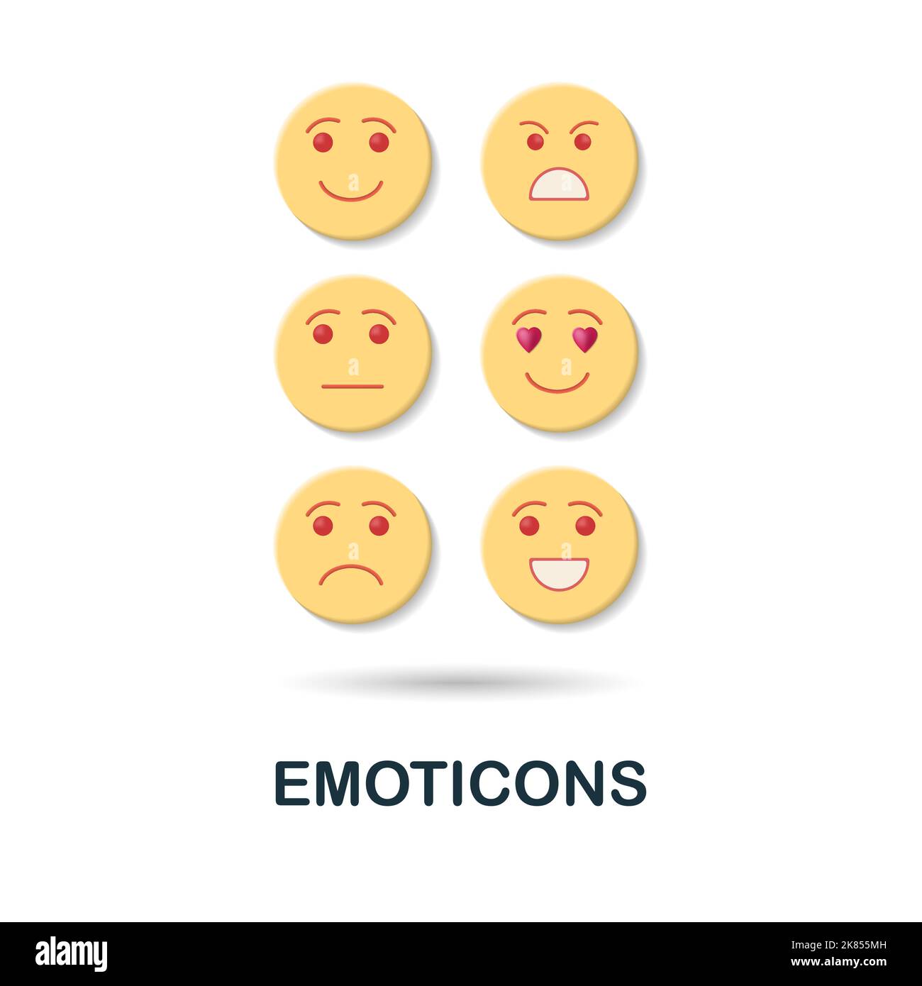 Emoticons icon. 3d illustration from feedback collection. Creative ...