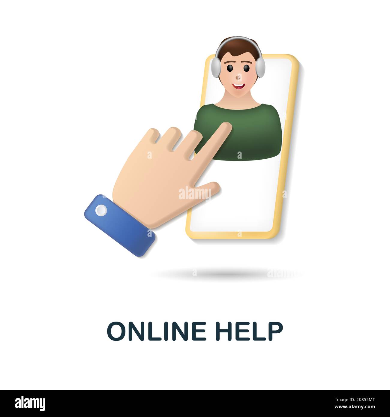 Online Help icon. 3d illustration from feedback collection. Creative ...
