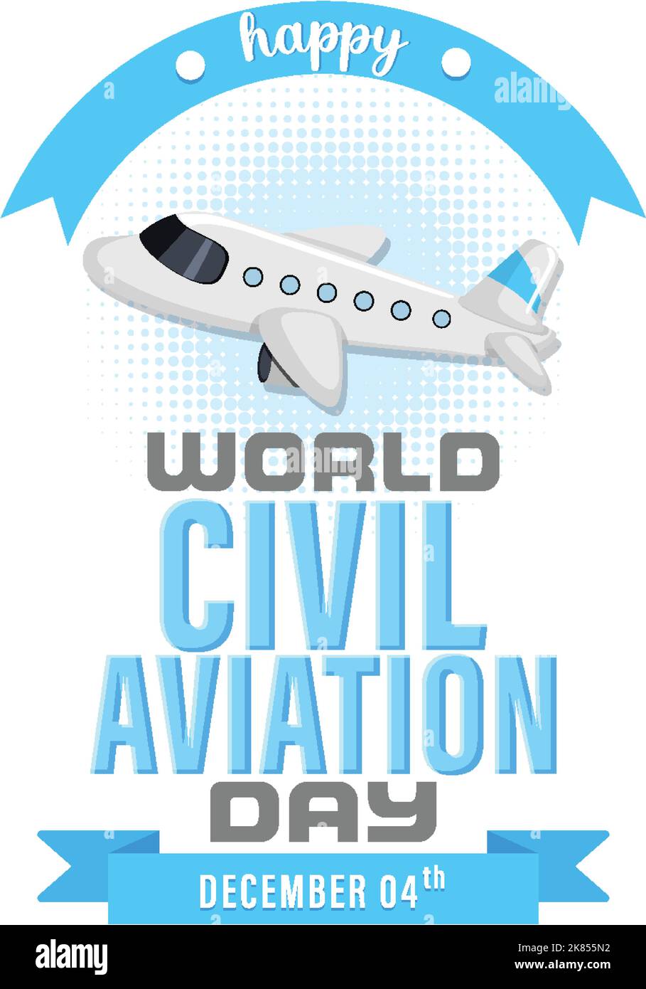 World civil aviation text for poster or banner design illustration ...