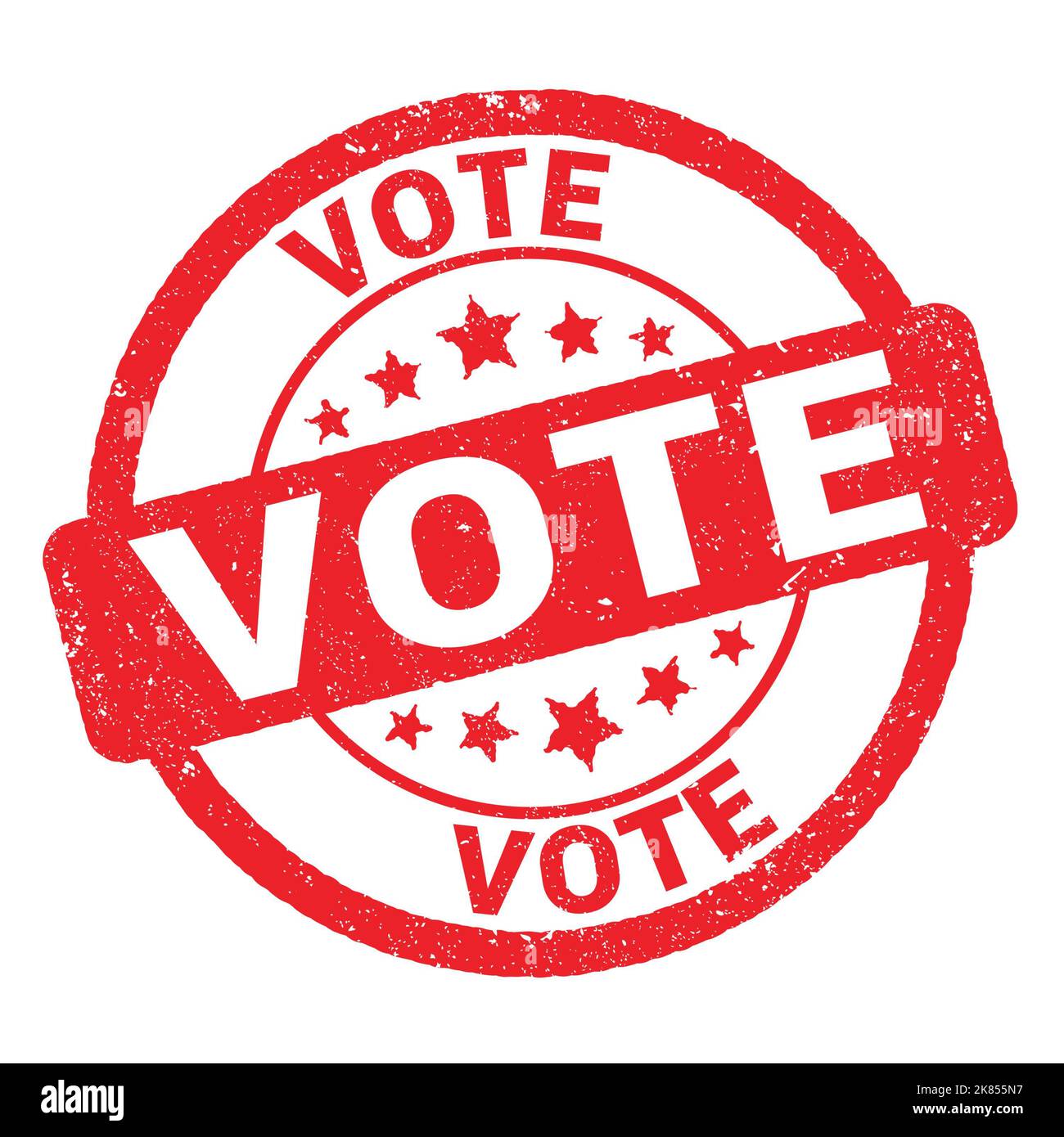 VOTE text written on red grungy stamp sign Stock Photo - Alamy