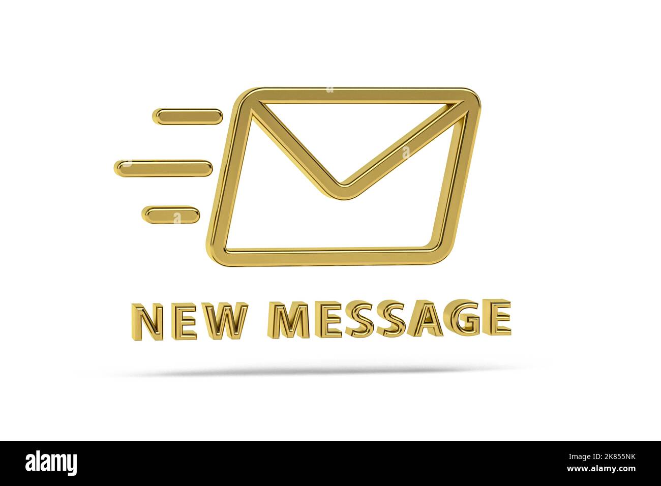 Golden 3d message icon isolated on white background - 3d render Stock ...