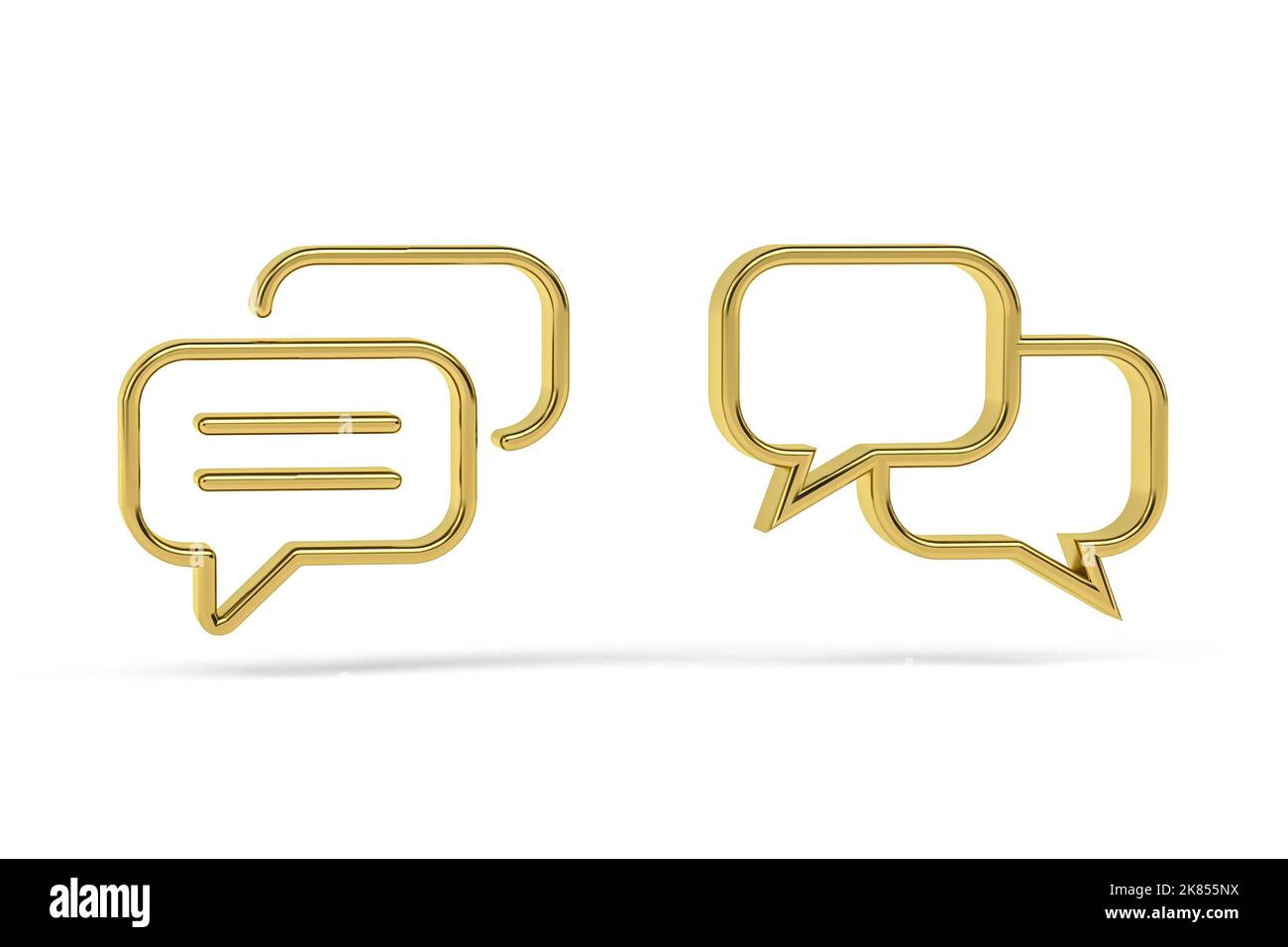 Golden 3d message icon isolated on white background - 3d render Stock ...