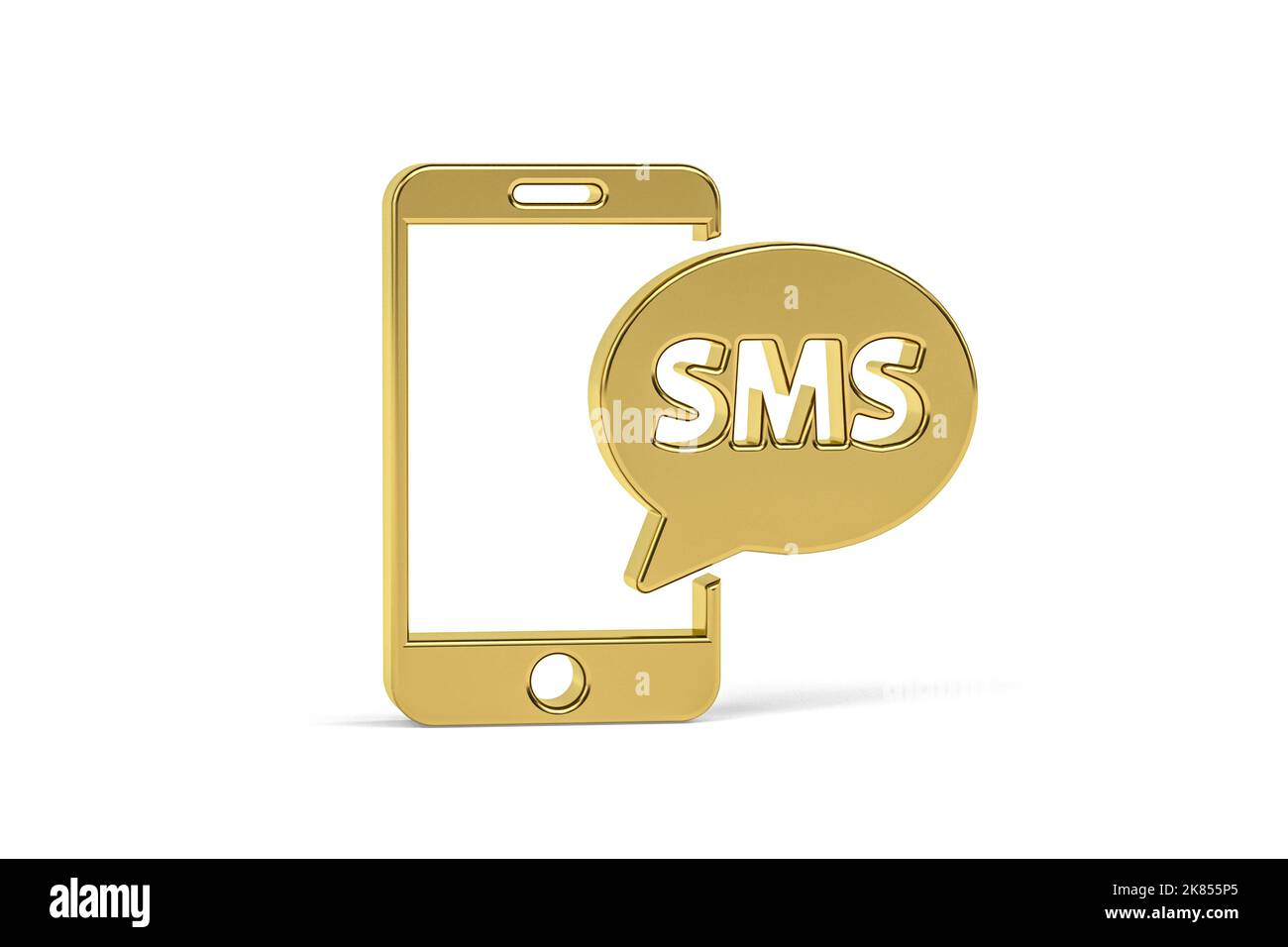 Golden 3d message icon isolated on white background - 3d render Stock ...