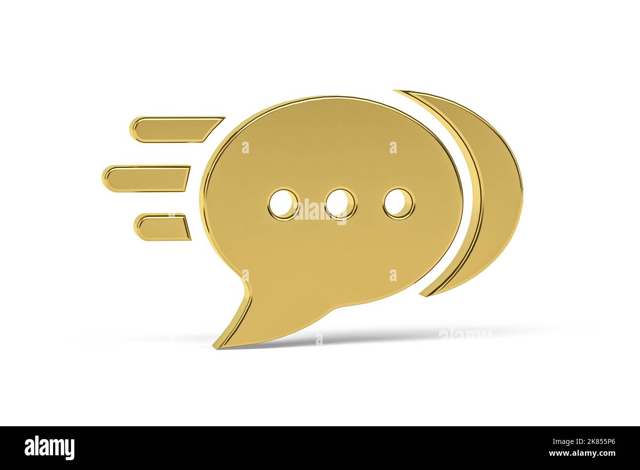 Golden 3d message icon isolated on white background - 3d render Stock ...