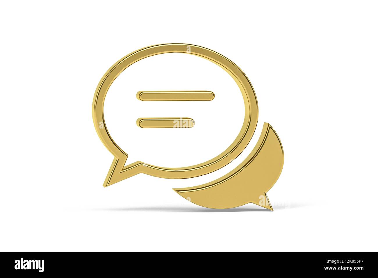 Golden 3d message icon isolated on white background - 3d render Stock ...