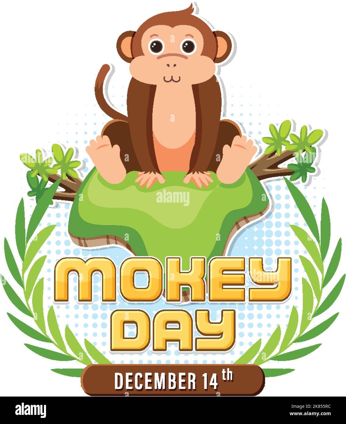 Monkey day text banner design illustration Stock Vector Image & Art - Alamy