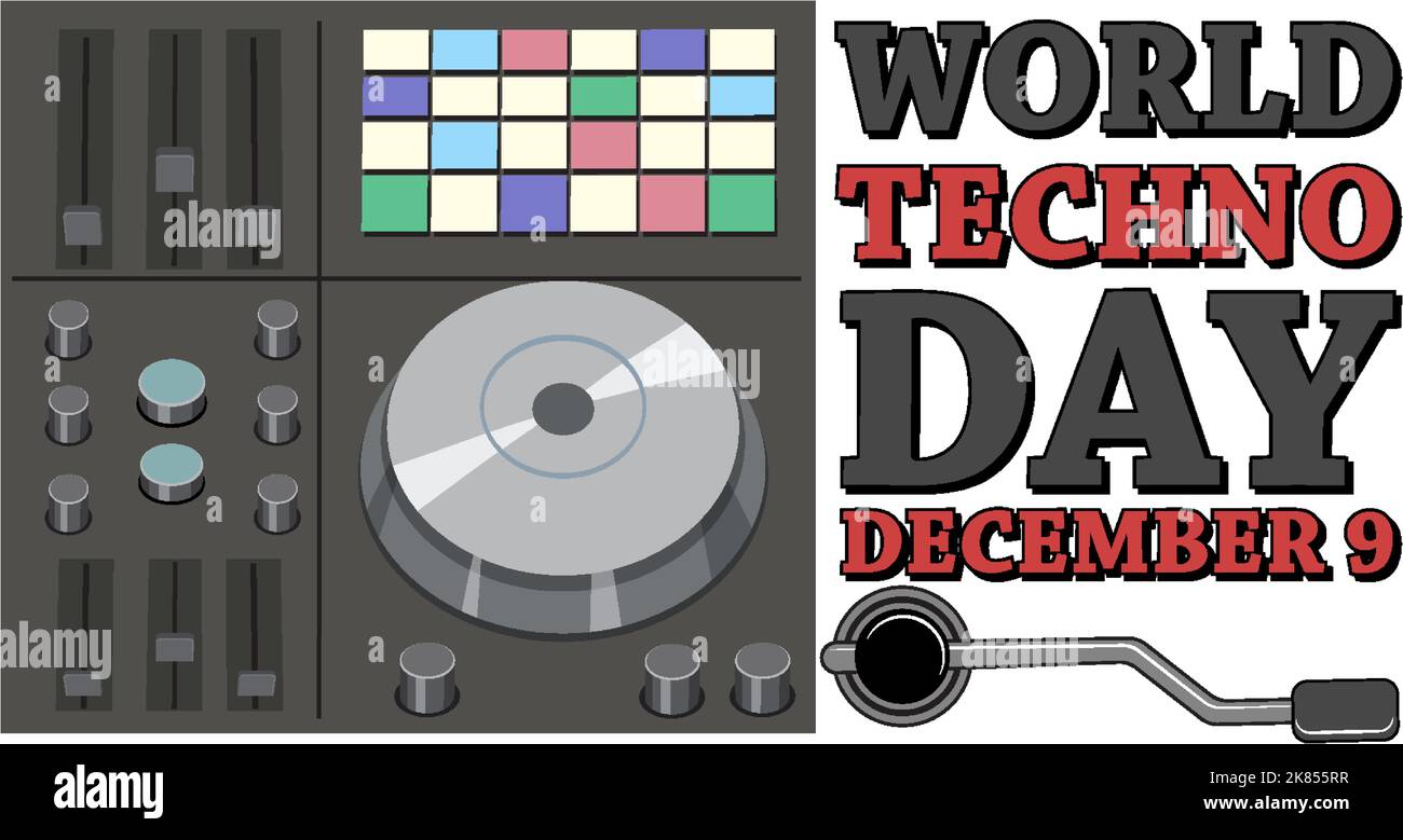 World techno day text banner design illustration Stock Vector Image ...