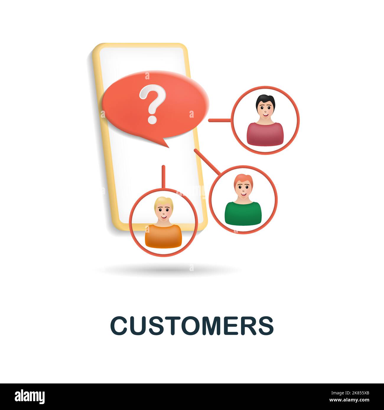 Customers icon. 3d illustration from feedback collection. Creative ...