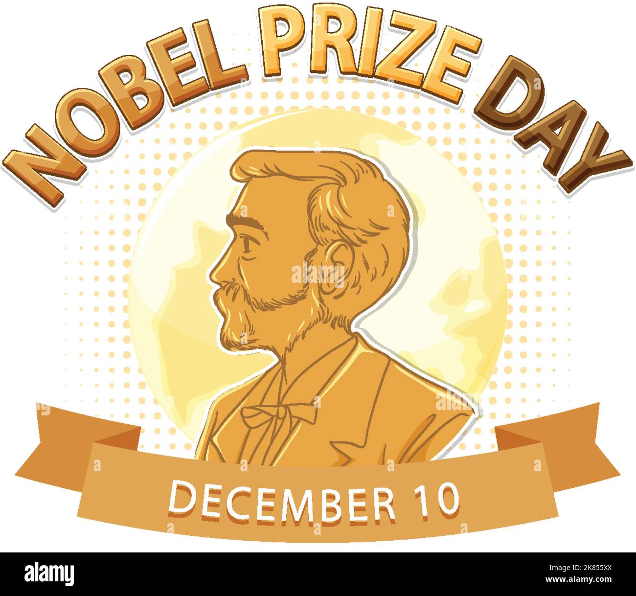 Nobel Prize Day text for banner or poster design illustration Stock ...