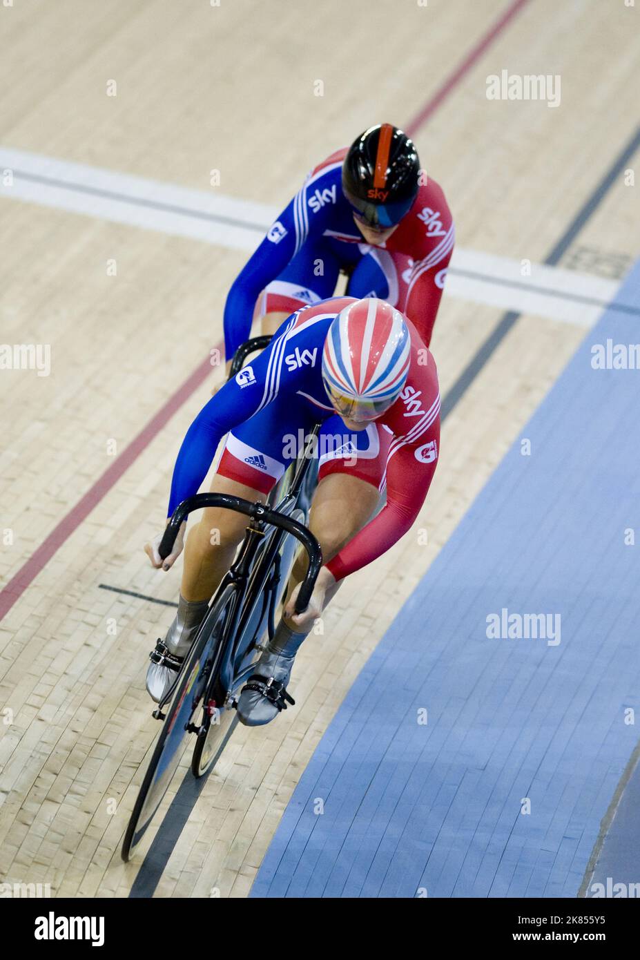 Victoria Pendleton and Jess Varnish in the qualifying stage of the team ...