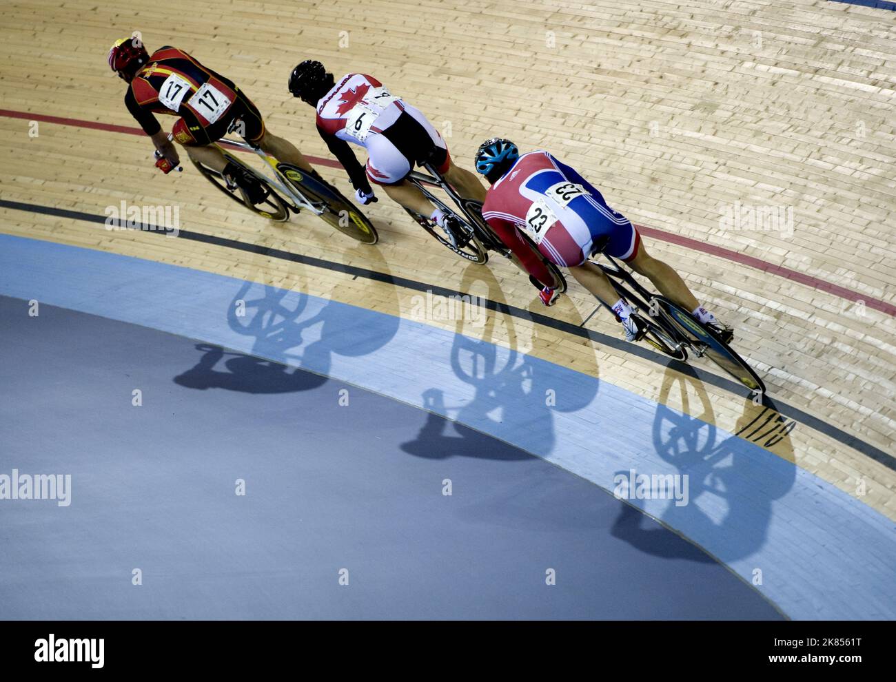 Great Britain's Ben Swift at the back of the pack in the omnium scratch ...