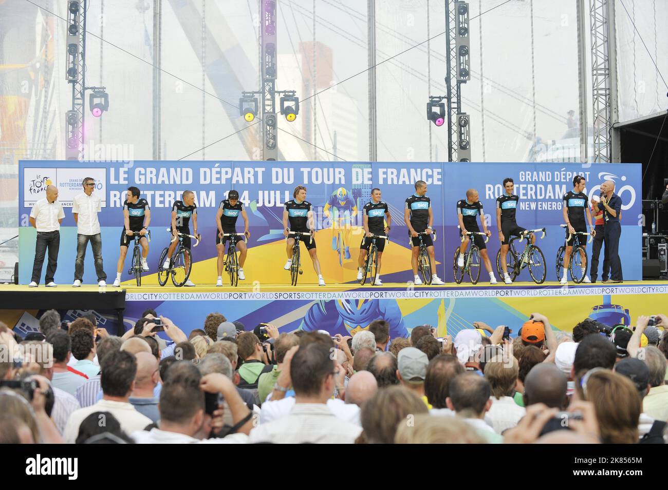 Team Sky line up for the opening team presentation Stock Photo - Alamy