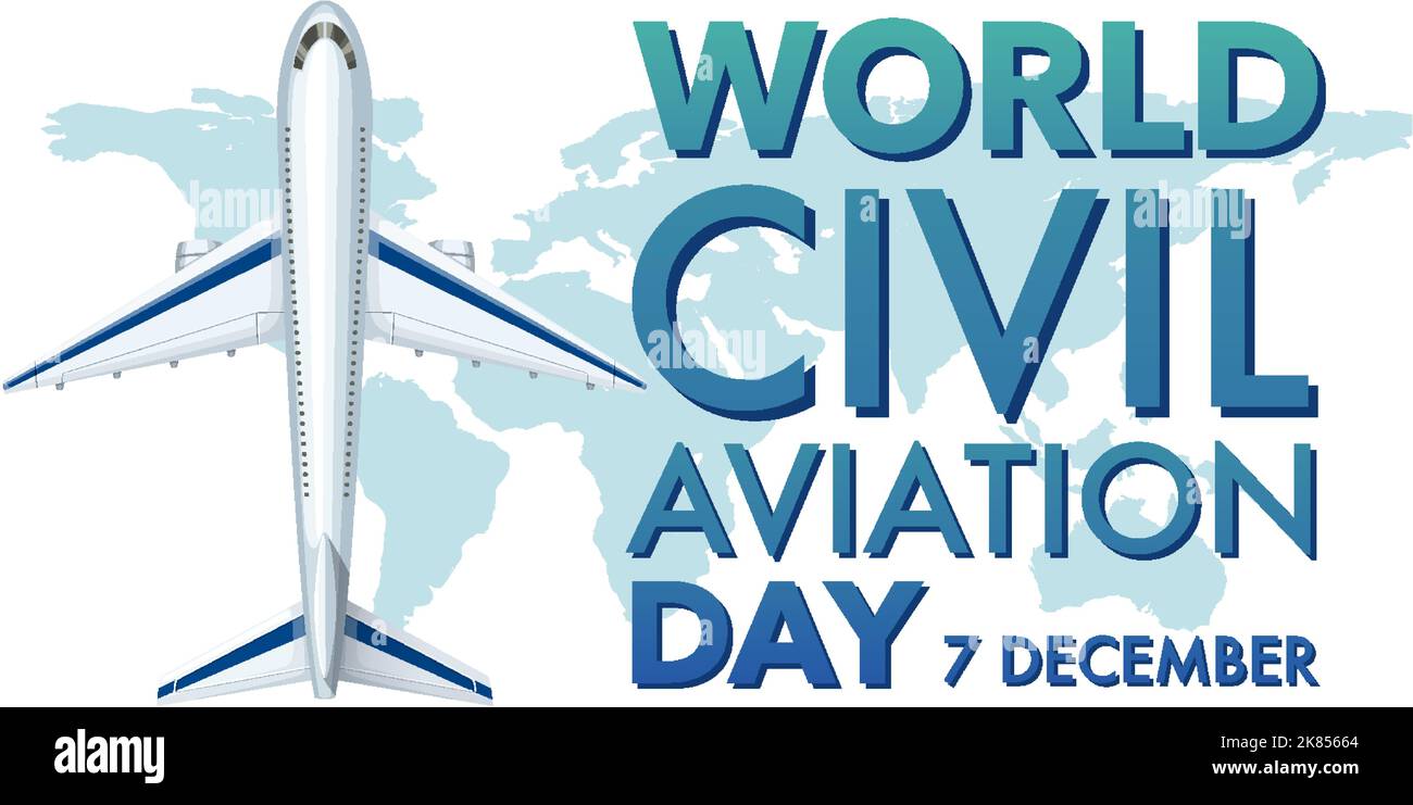 World Civil Aviation Day Banner Design illustration Stock Vector Image ...