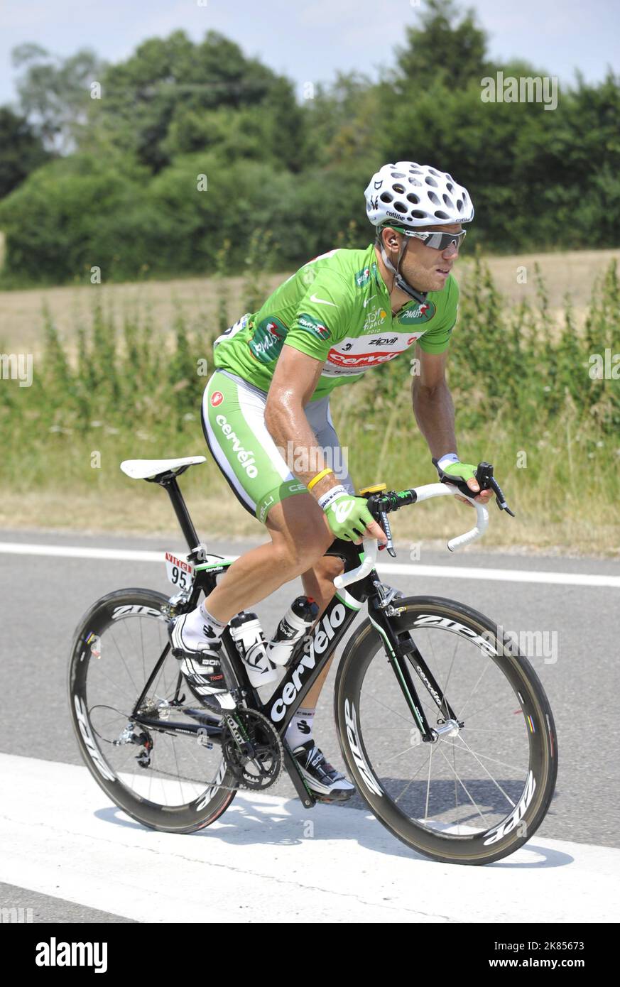Cervelo TestTeam's Thor Hushovd at the start of stage seven Stock Photo ...