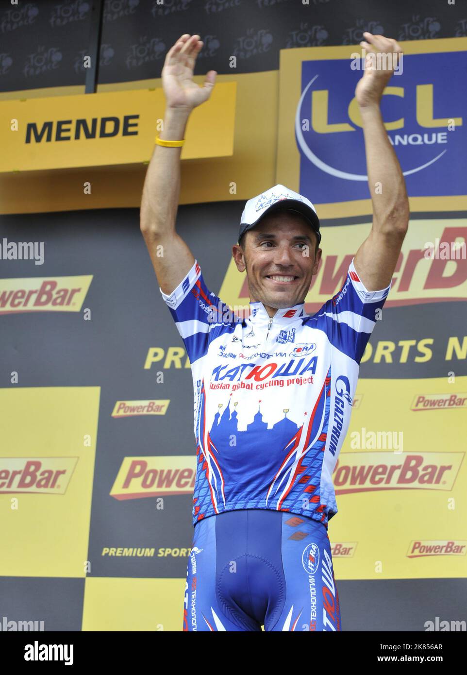 Team Katusha's Joaquim Oliver Rodriguez celebrates after winning stage ...