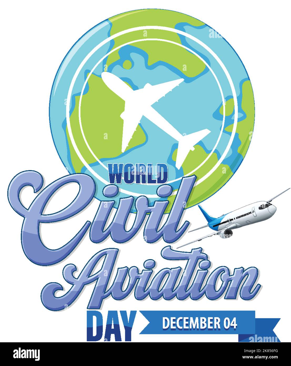 World civil aviation text for poster or banner design illustration ...