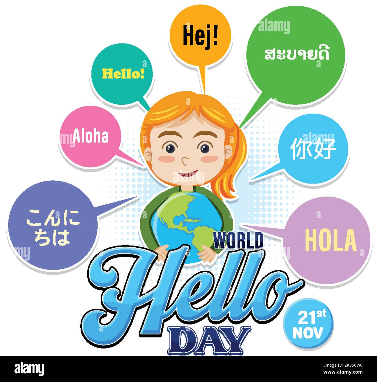 World hello day poster design illustration Stock Vector Image & Art - Alamy
