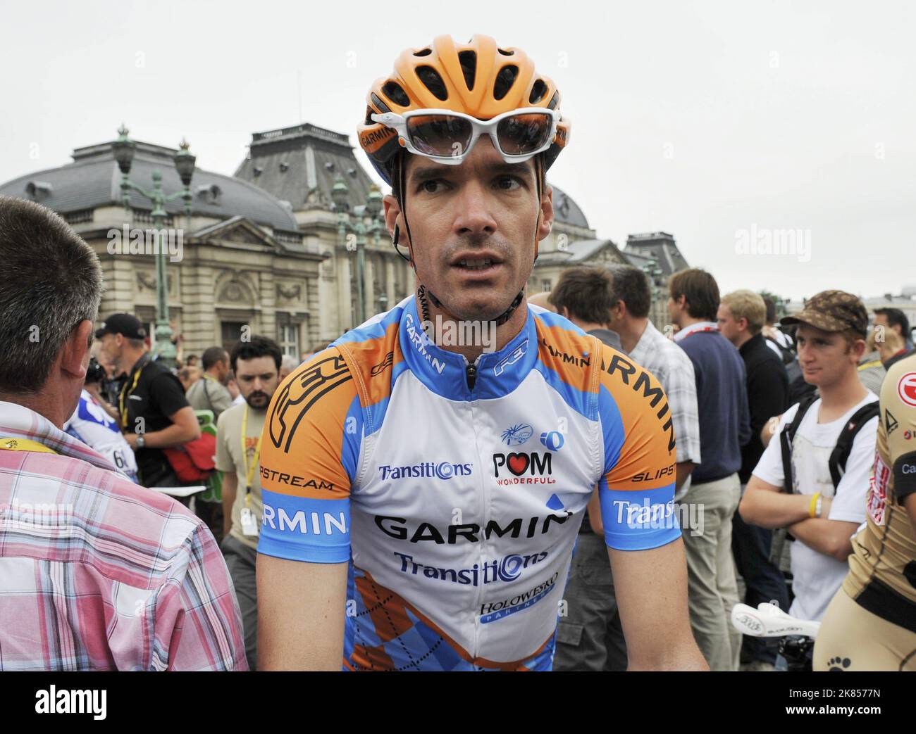 Slipstream's David Millar arrives at the start of Stage Two Stock Photo ...