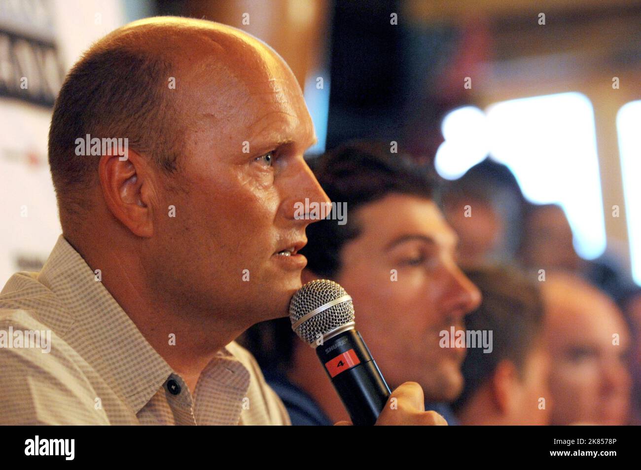 Team Saxo Bank owner Bjarne Riis during a press conference Stock Photo ...