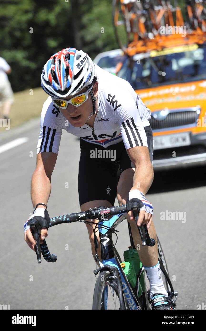 Team Sky's Geraint Thomas at the start of stage twelve Stock Photo - Alamy