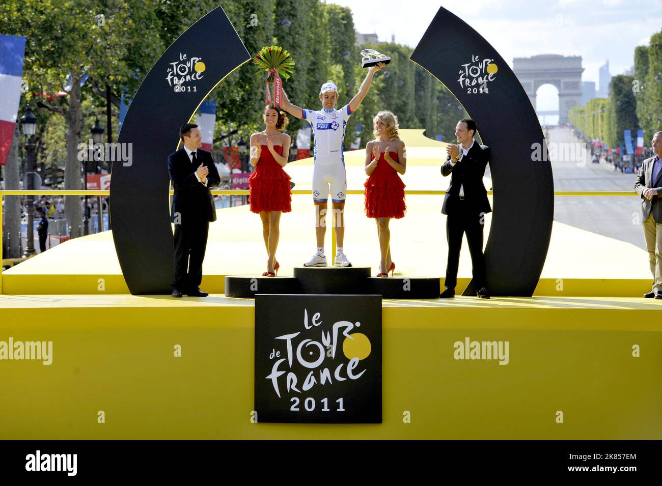 FDJ's Jeremy Roy celebrates after winning the Brandt Super Combatif ...