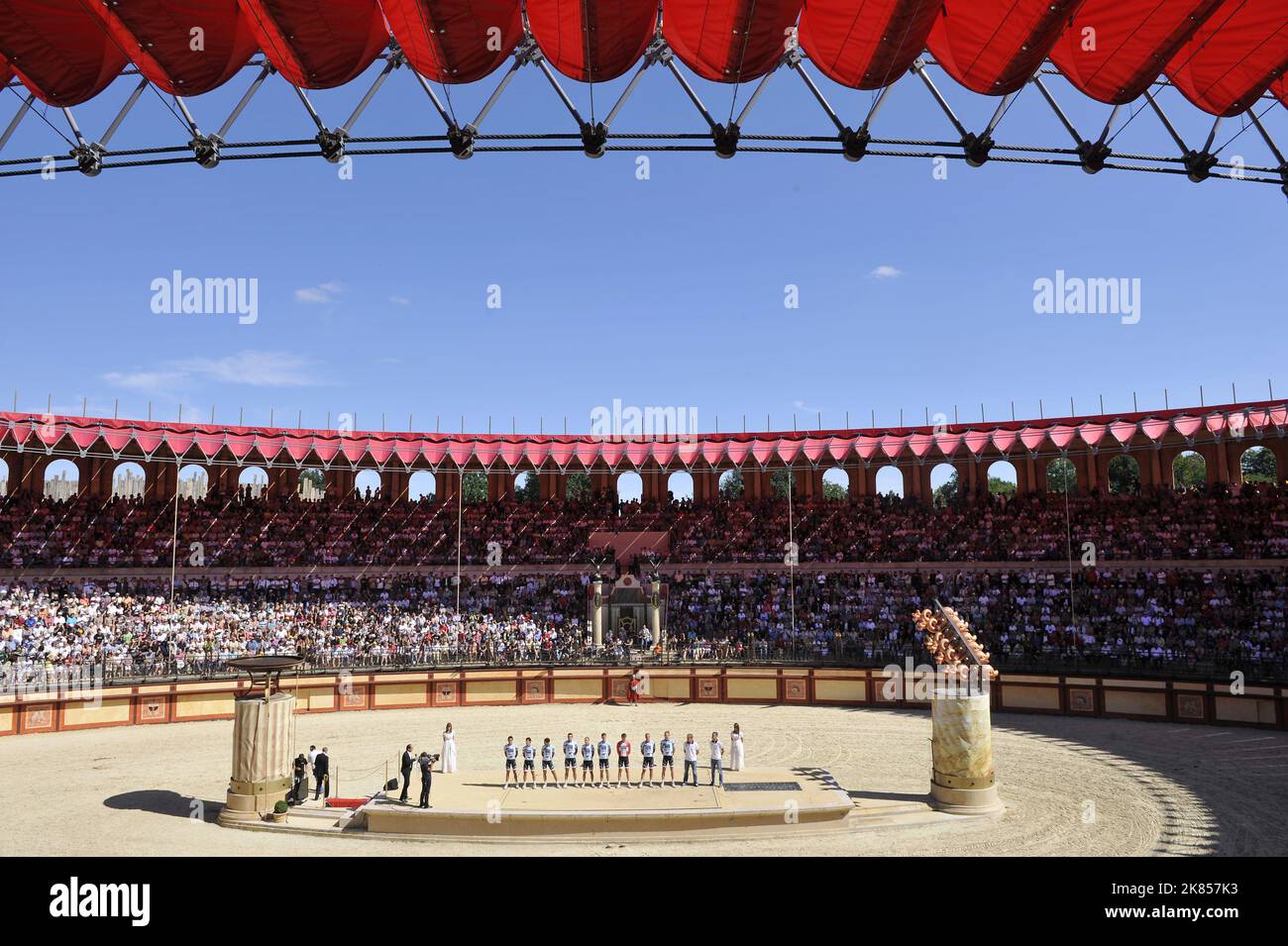 General view of the Saxo Bank Sungard team during the opening ceremony ...