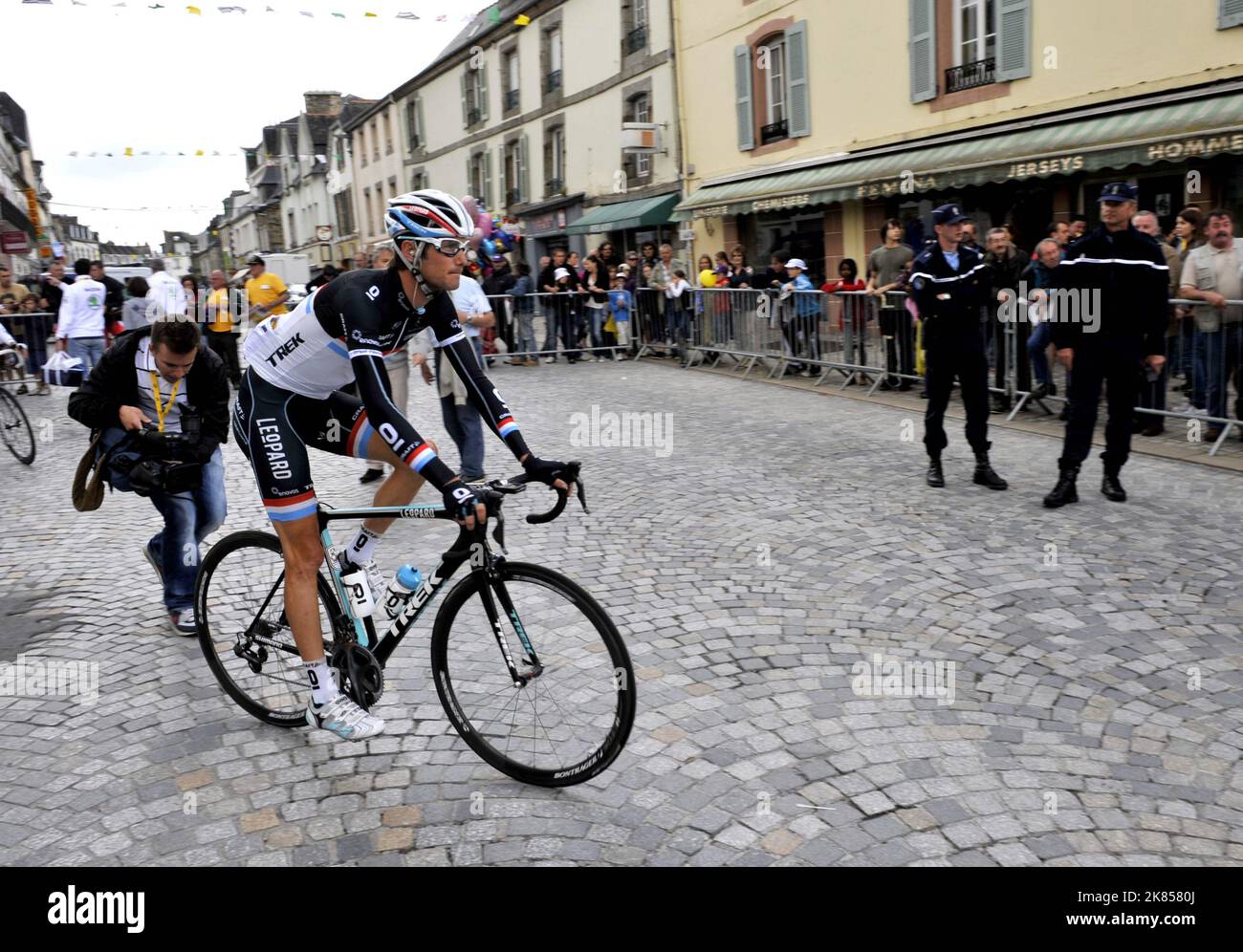 Team Leopard Trek's Frank Schleck before the start of stage 5 Stock ...