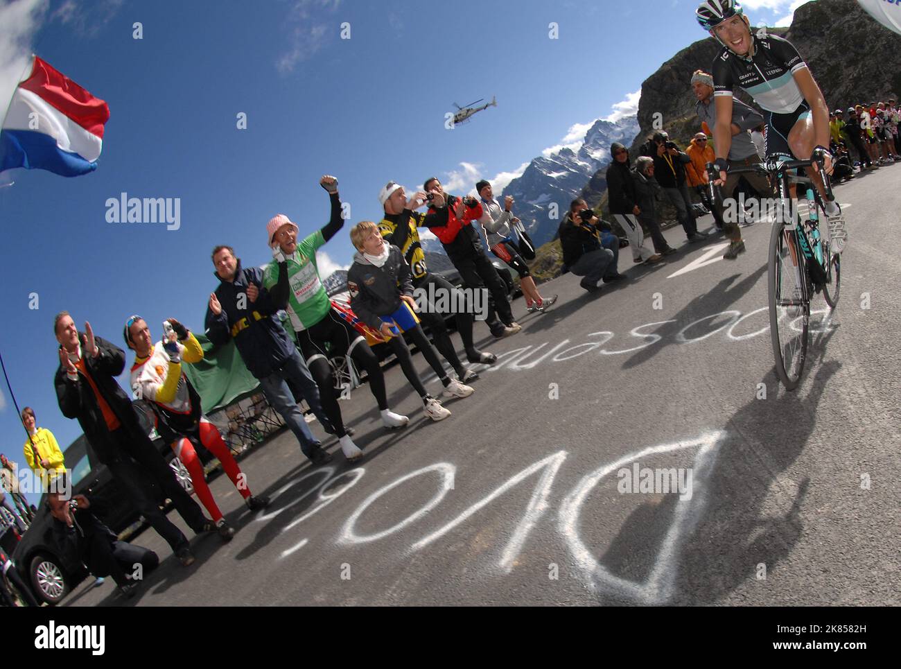 Team Leopard-Trek's Andy Schleck wins the stage Stock Photo - Alamy