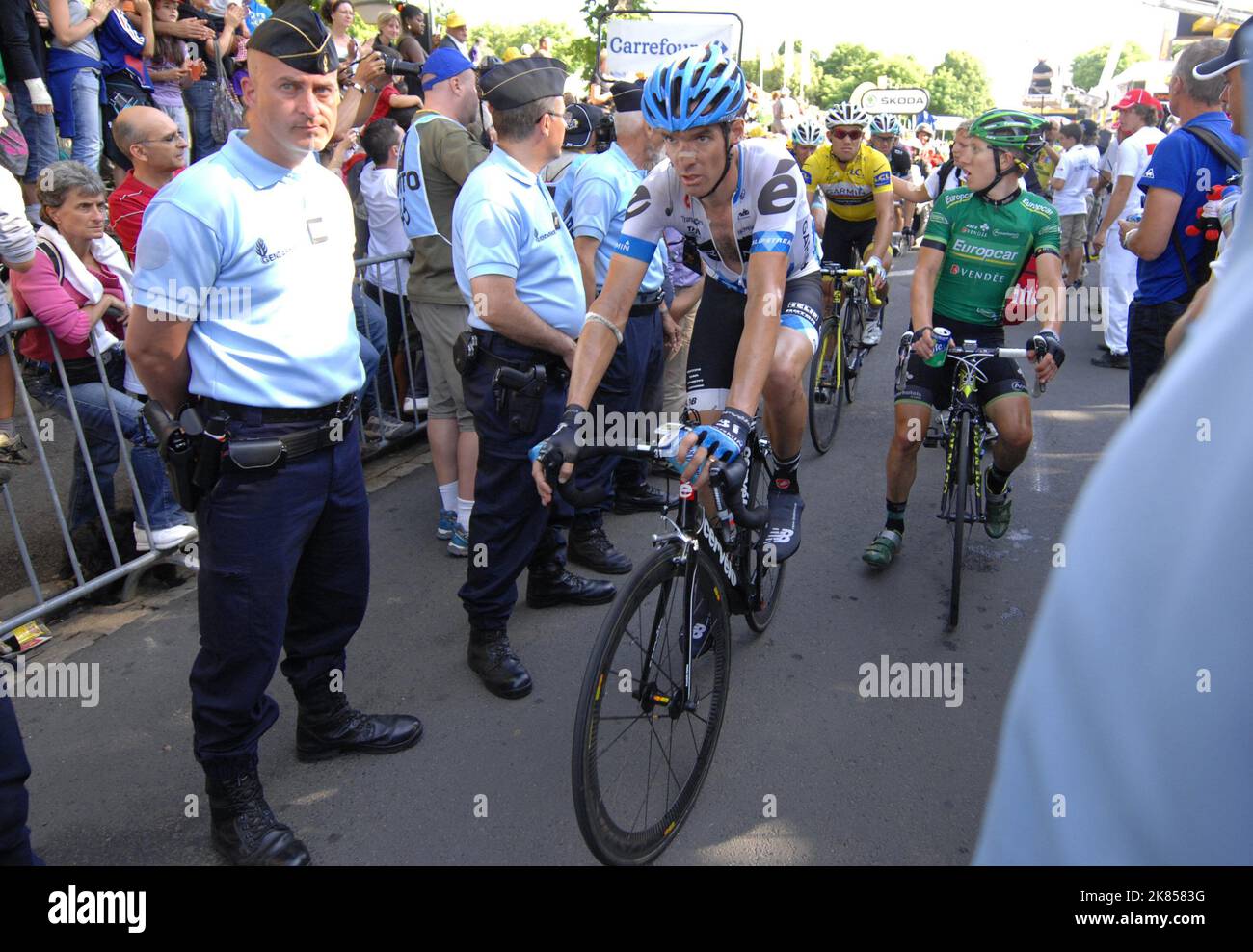 Team Garmin - Cervelo's David Millar finishes after crashing during ...