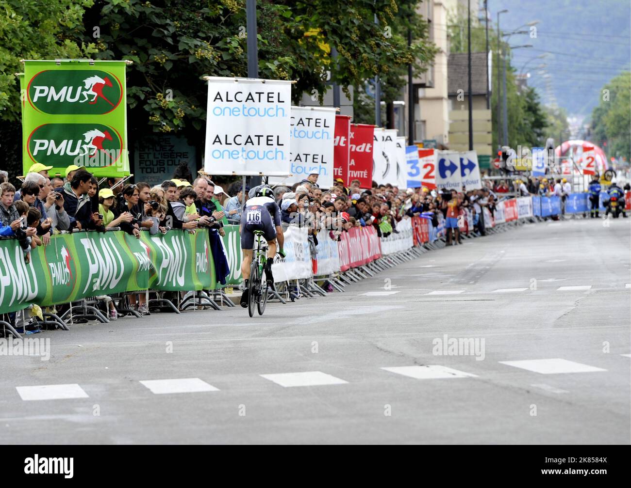 General view of Team Sky's Ben Swift during his individual time trial ...