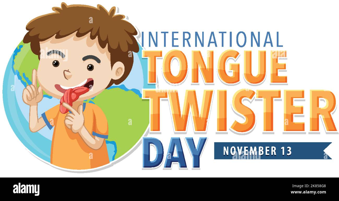 International tongue twister day logo design illustration Stock Vector ...
