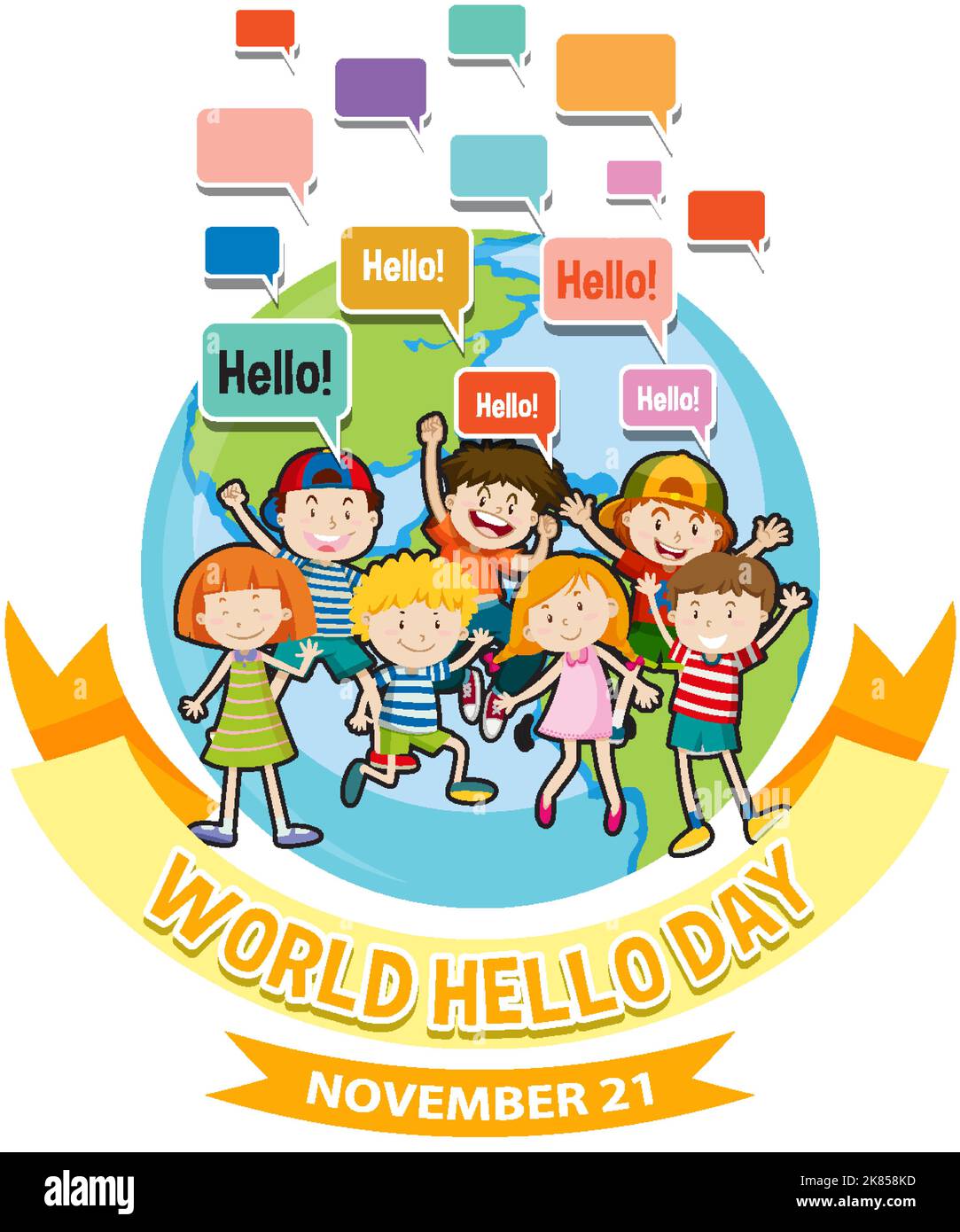 World hello day banner design illustration Stock Vector Image & Art - Alamy