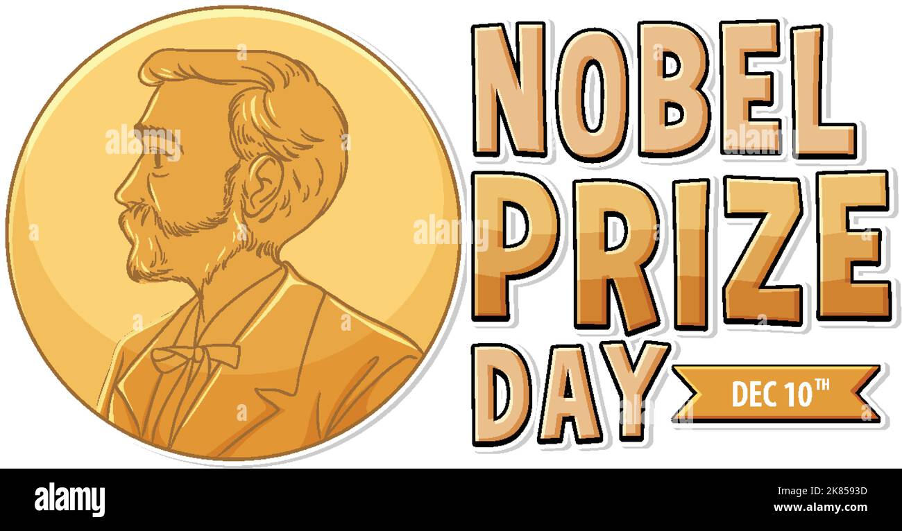 Nobel Prize Day text for banner or poster design illustration Stock ...