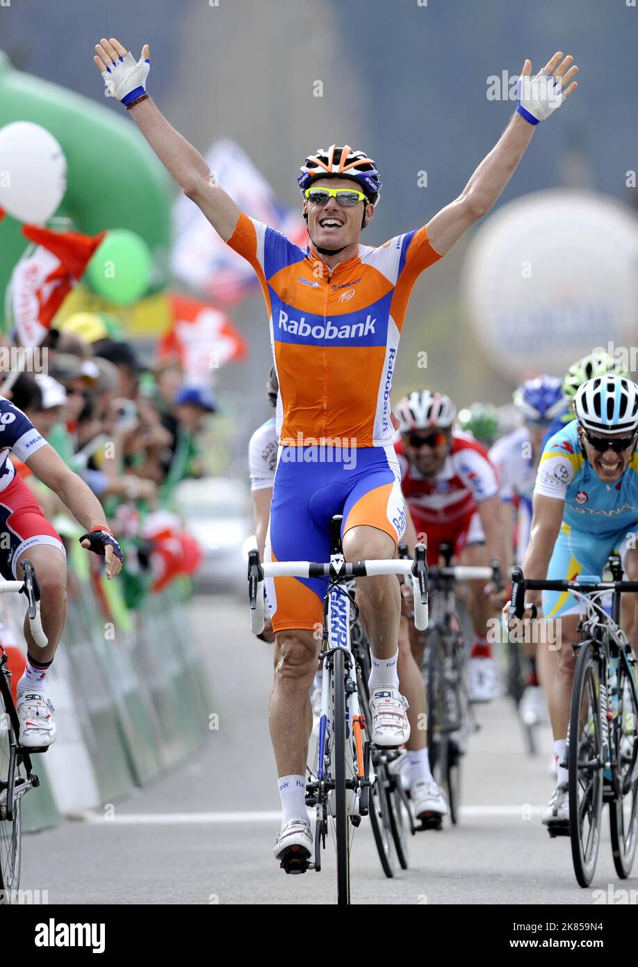 Stage 3 of the Tour of Romandy, Switzerland, Luis Leon Sanchez of team ...