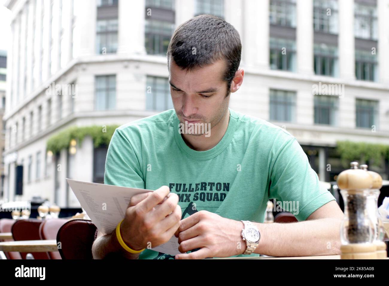 David Millar is interviewed for the Times newspaper following his arrest for doping Stock Photo ...