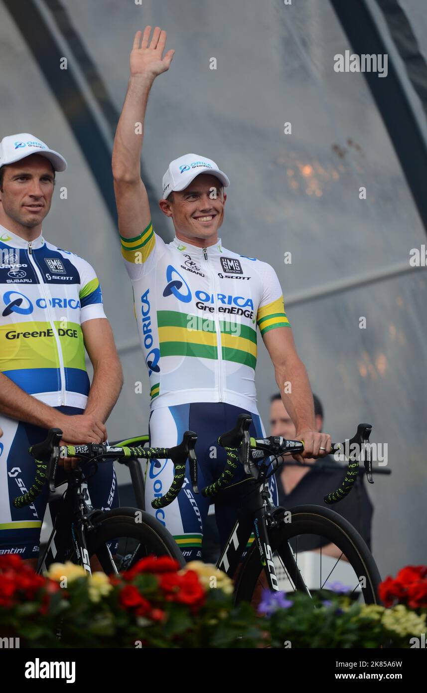 Simon Gerrans team Orica- Greenedge Stock Photo - Alamy