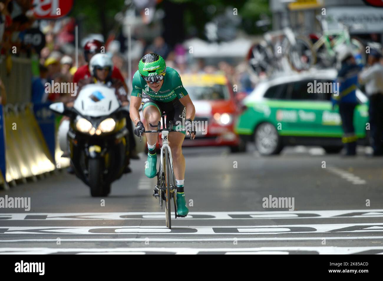 The first day of the Tour de France in Liege, Belgium. Prologue Time ...