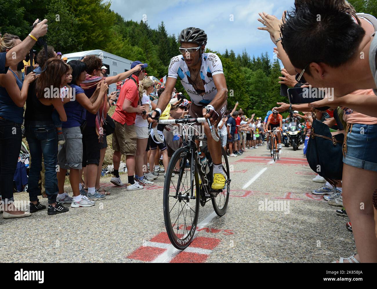 Jean Christophe Peraud climbs the col du Granier Stock Photo - Alamy