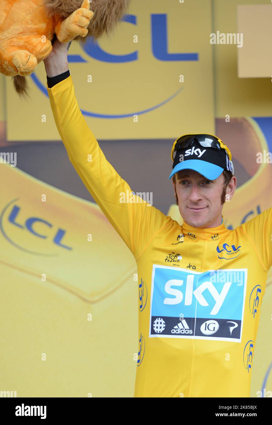 Bradley Wiggins team Sky crossed the finish line in 12th position ...